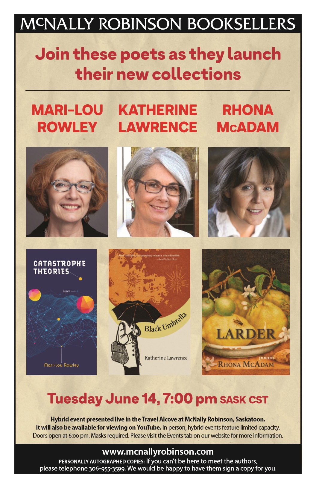 Book Launch for Mari-Lou Rowley, Katherine Lawrence, and Rhona McAdam ...