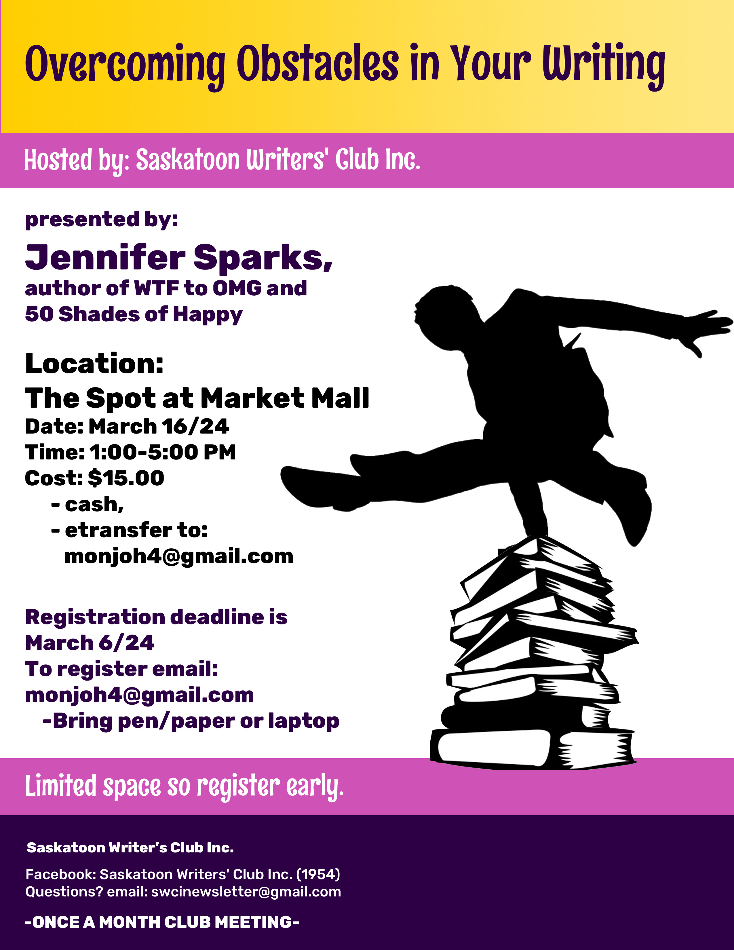 Workshop: Overcoming Obstacles in Your Writing « Saskatchewan Writers ...